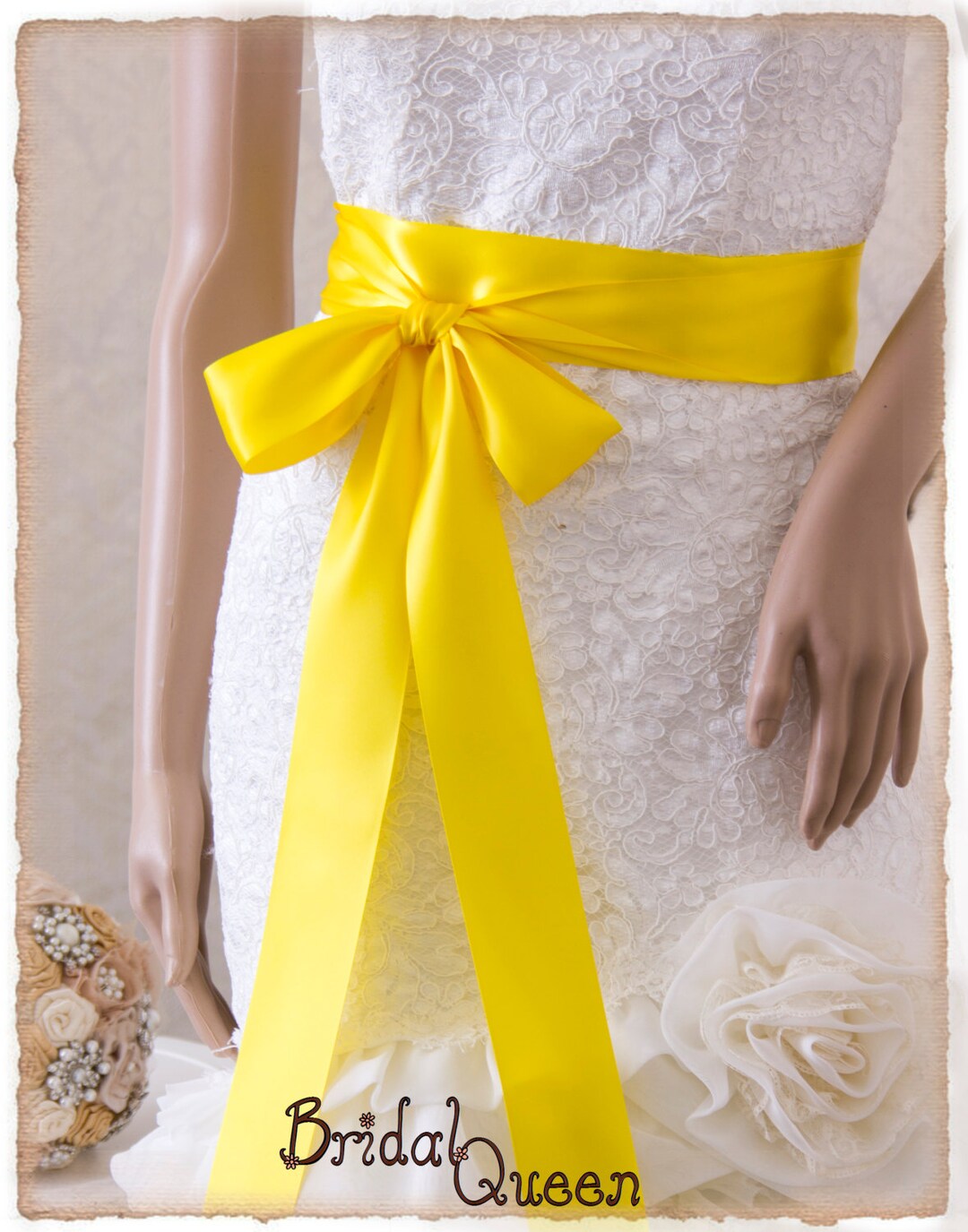 Bridal Sash, LEMON YELLOW Satin Ribbon Sash, Wedding Sash, Satin Ribbon ...