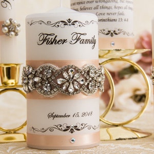 Wedding Unity Candle Set, Family Wedding Candles Set, Blush Unity ...