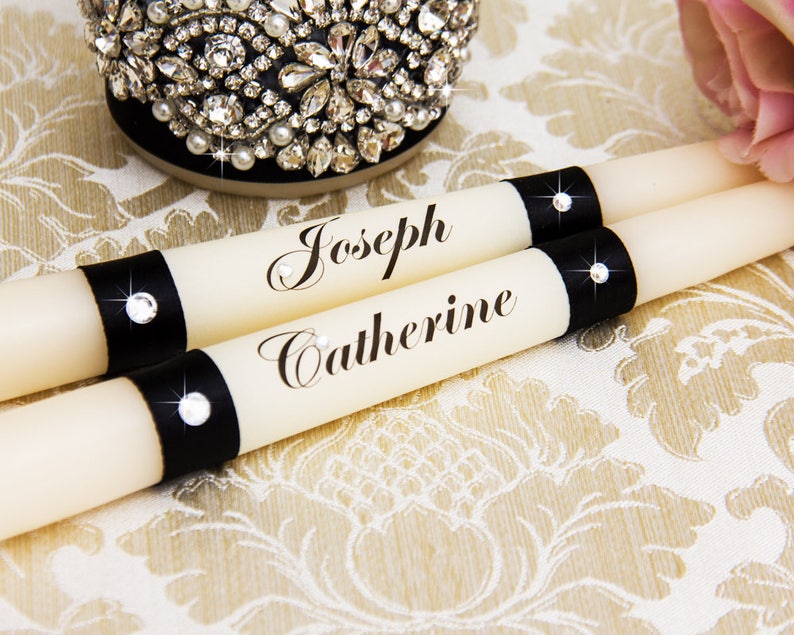 Personalized Unity Candle Set Wedding Unity Candles Black | Etsy