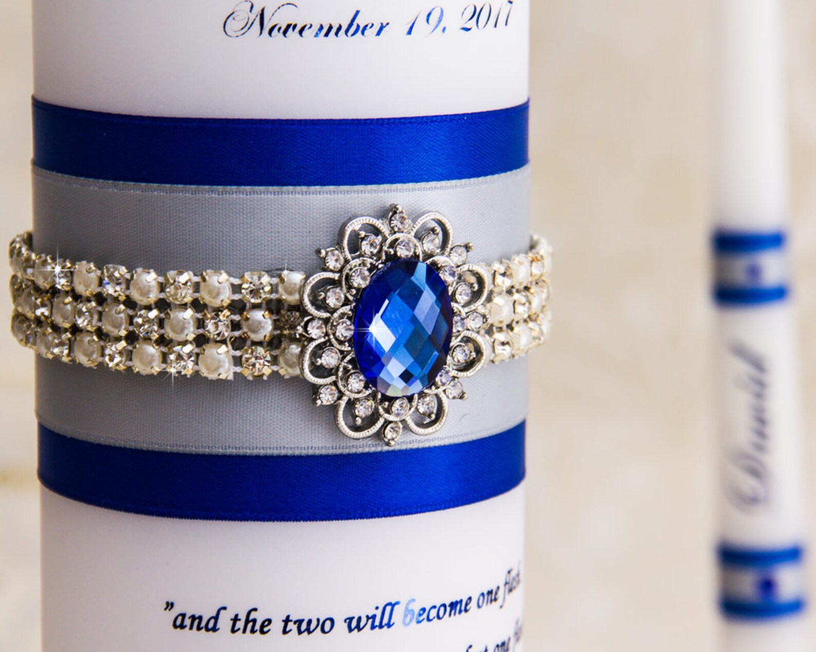 Blue Unity Candles Unity Candle Set Wedding Unity Candles - Etsy