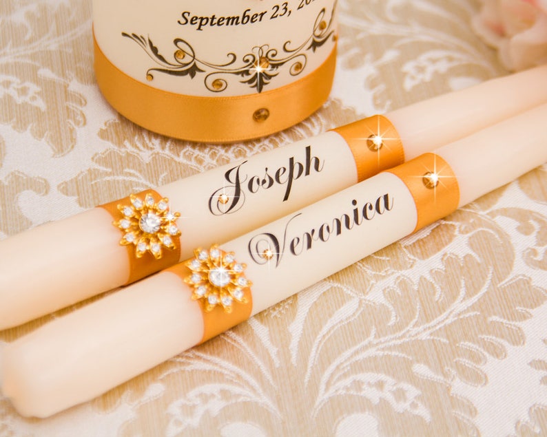 Gold Wedding Unity Candle Set Gold Unity Candle Set | Etsy