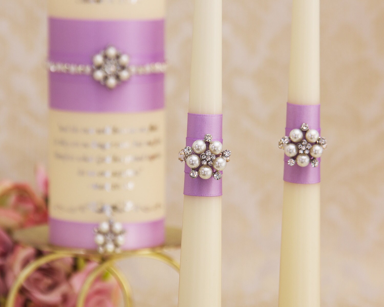 Lilac Unity Candle Set Orchid Wedding Unity Candles Purple | Etsy