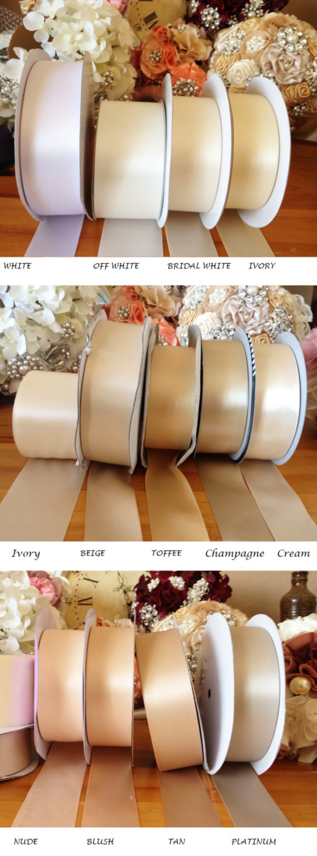 Satin Ribbon Samples , Ribbon Swatches - Check Ribbon Colors for Your ...