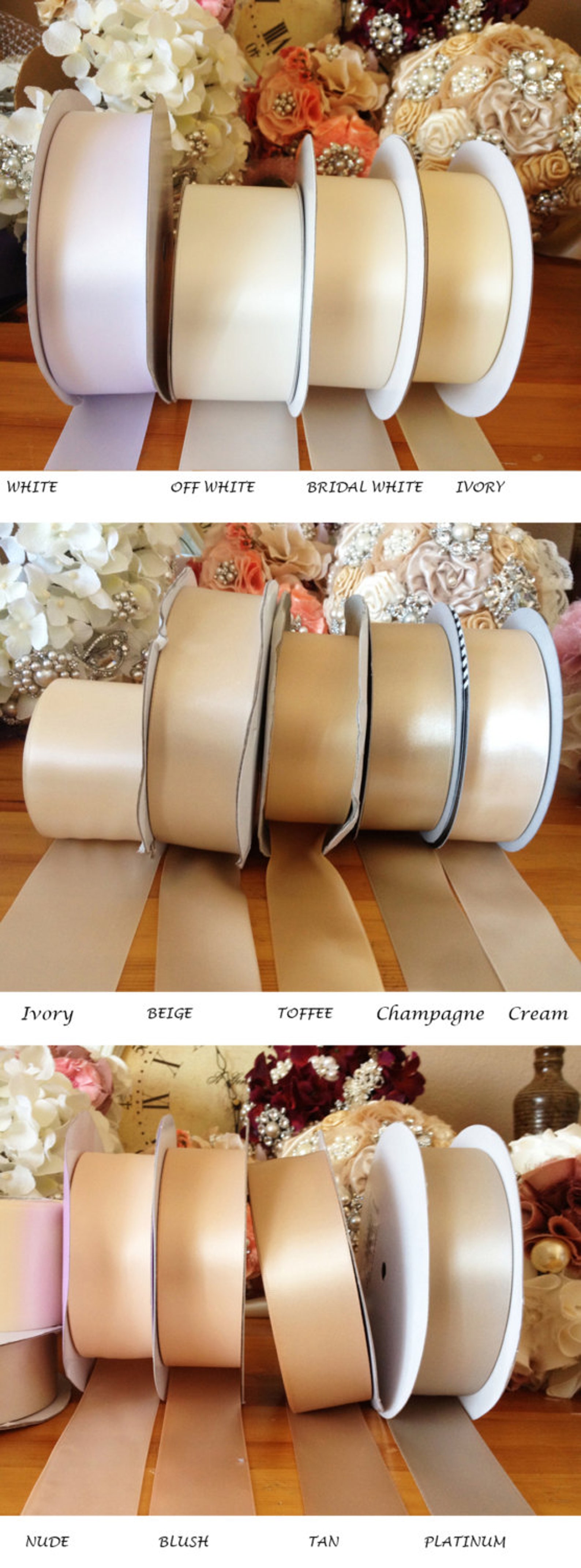 Satin Ribbon Samples , Ribbon Swatches - Check Ribbon Colors for Your ...