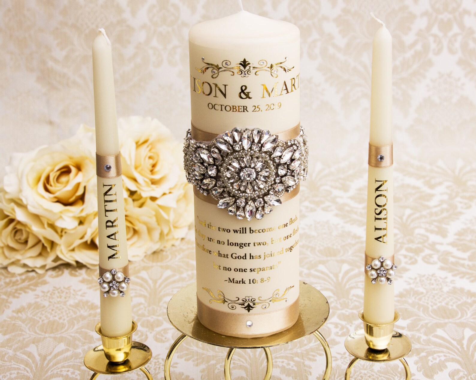 Wedding Unity Candle Set Personalized Unity Candles for - Etsy