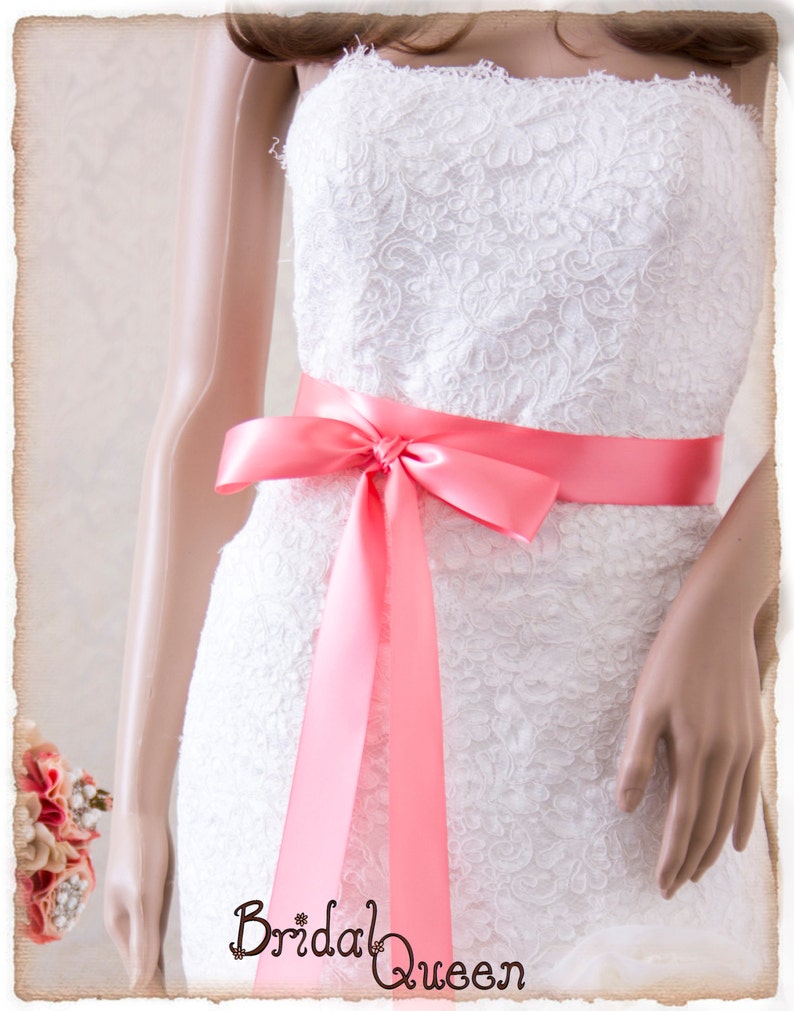 PINK DELIGHT Bridal Sash Satin Ribbon Sash Wedding Sash - Etsy