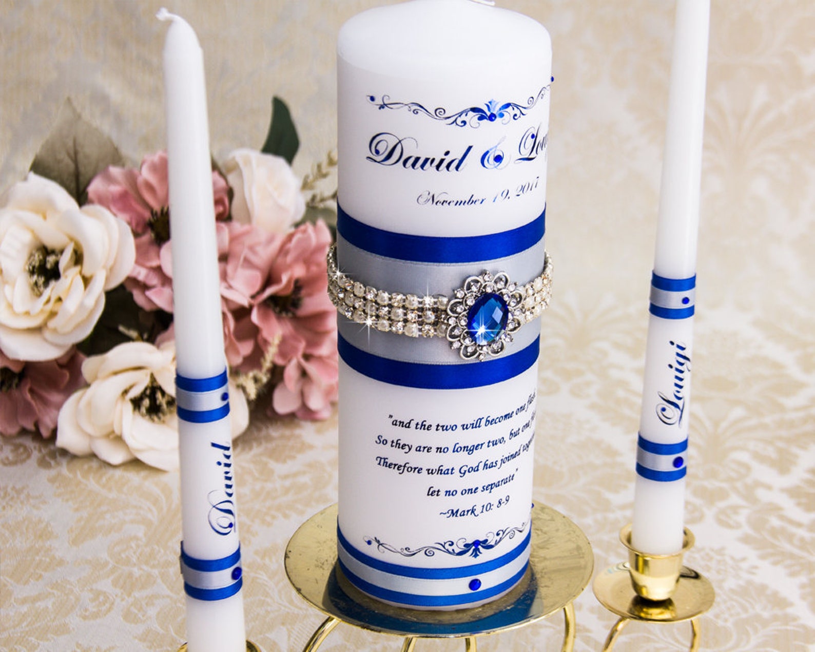 Blue Unity Candles Unity Candle Set Wedding Unity Candles - Etsy