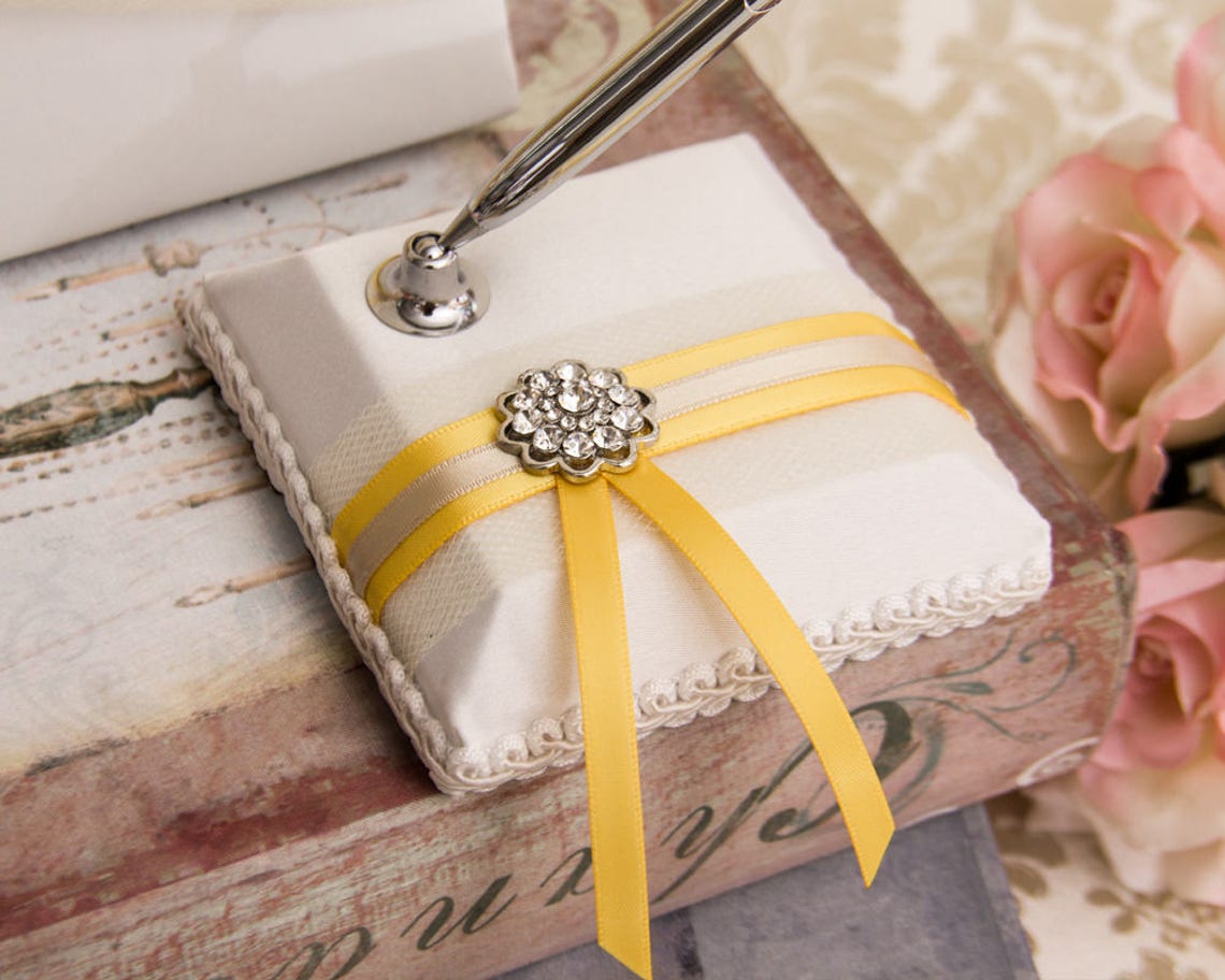 Champagne Wedding Guest Book, Gold and Champagne Crystal Wedding Sign ...