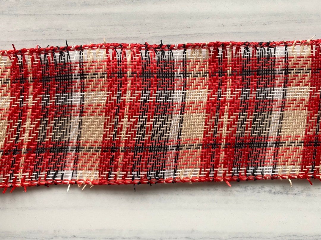 Holiday Plaid Ribbon- Wreath Ribbon - Rustic Ribbon - 2.5in Extra-wide ...