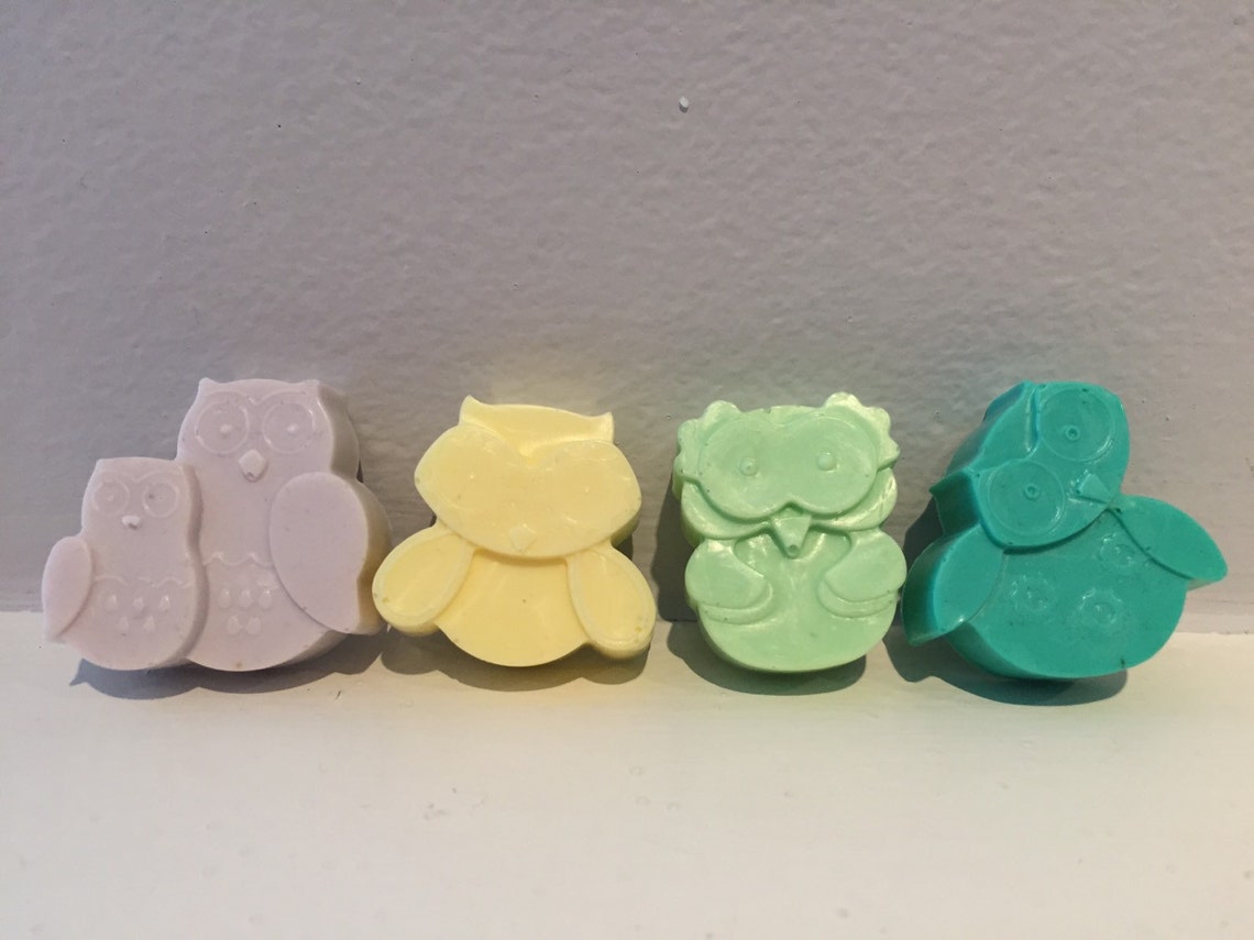 Owl Soaps / Owl Soap / Mini Guest Soap / Set of 5/ 0.5 Oz Soaps / Goat ...