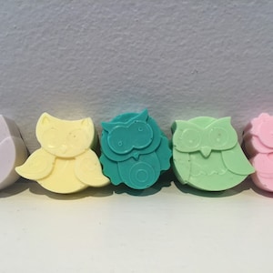 Owl Soaps / Owl Soap / Mini Guest Soap / Set of 5/ 0.5 Oz Soaps / Goat ...