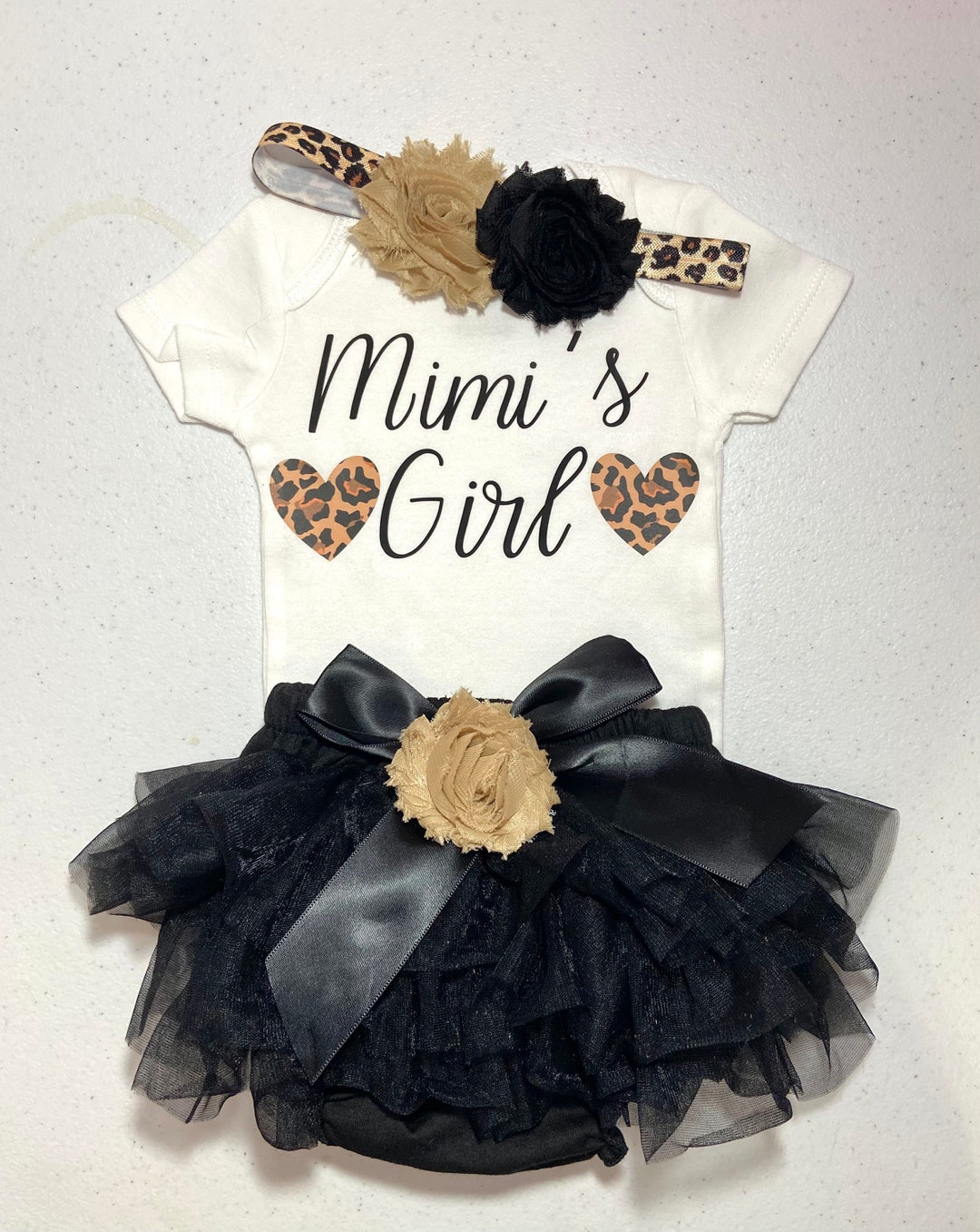 Mimi’s Girl Outfit, Baby Girl Cheetah Outfit, Mimi’s Girl, Gift for ...