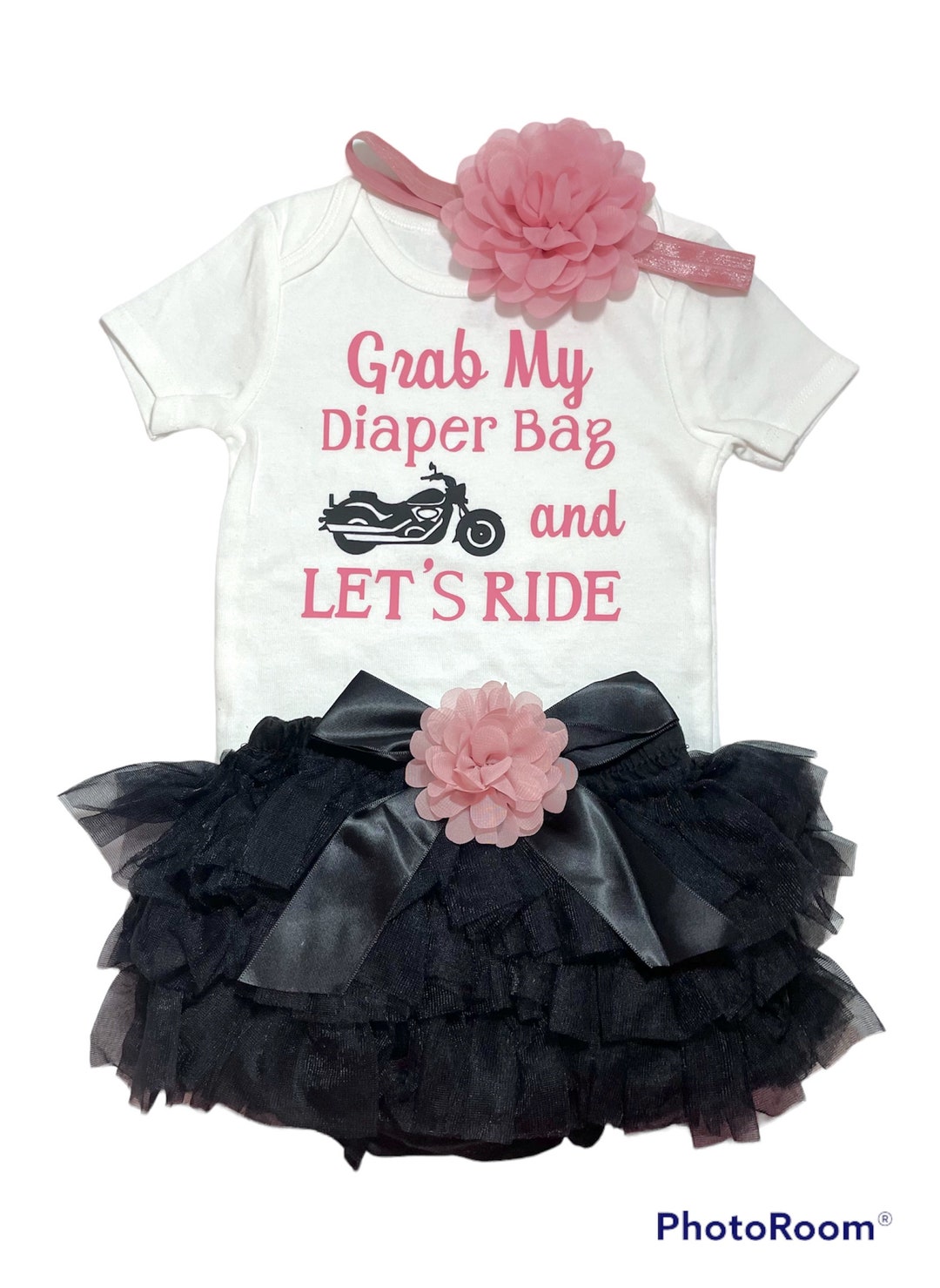 Baby Girl Biker Outfit, Baby Girl Motorcycle Outfit, Daddy’s Biker Babe ...