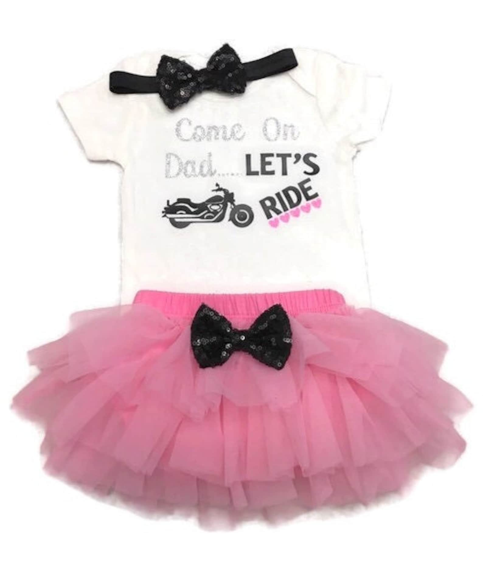 Baby Girl Biker Outfit, Baby Girl Motorcycle Outfit, Daddy’s Biker Babe ...