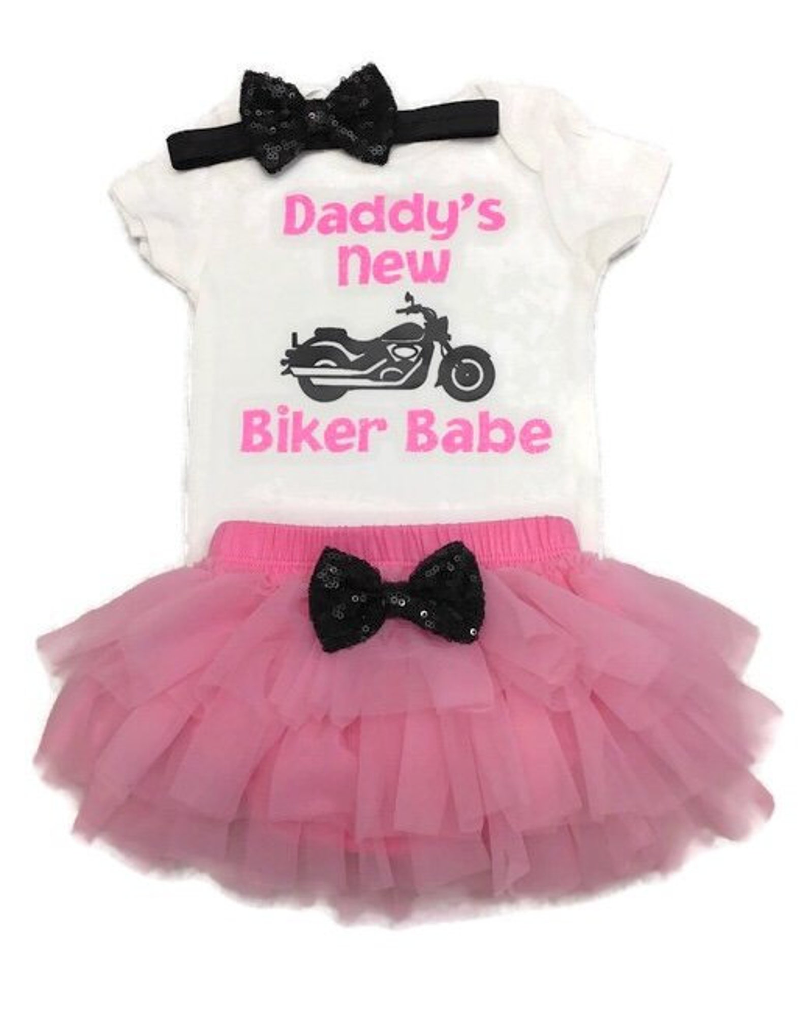 Baby Girl Biker Outfit, Baby Girl Motorcycle Outfit, Daddy’s Biker Babe ...