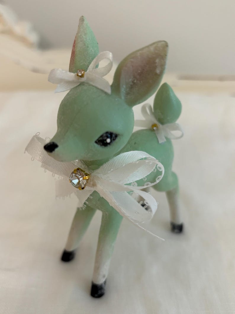 Retro Petite Aqua Green Deer - Etsy