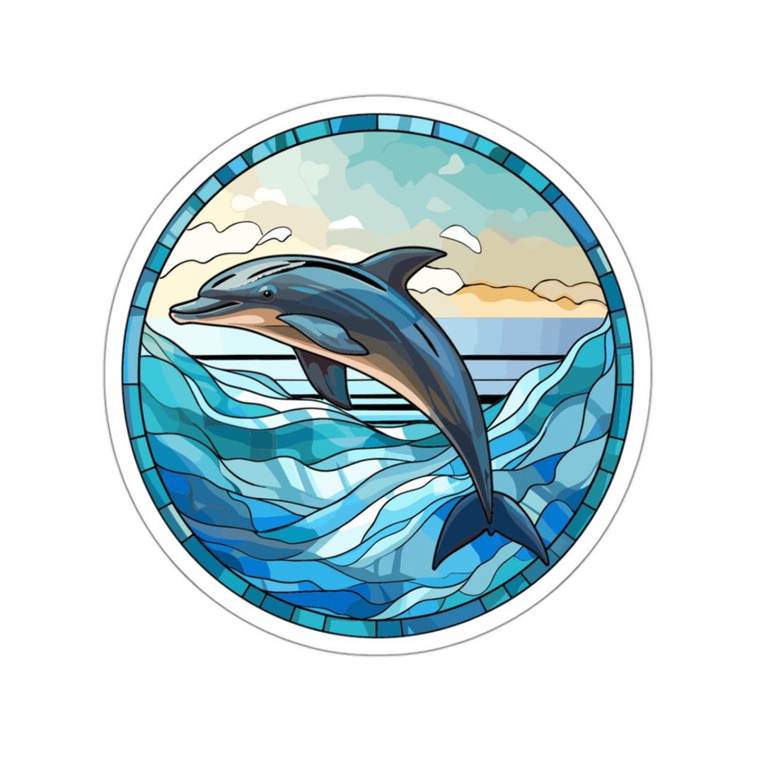 Stained Glass Dolphin Sticker Urban Mermaid - Ocean Life - Dolphin Love ...