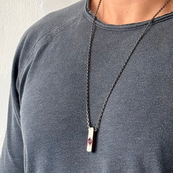 Mens Ruby Necklace - Etsy