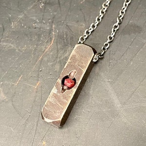 Men's Necklace, Men Bar Necklace, Men's Ruby Necklace, Raw Ruby ...