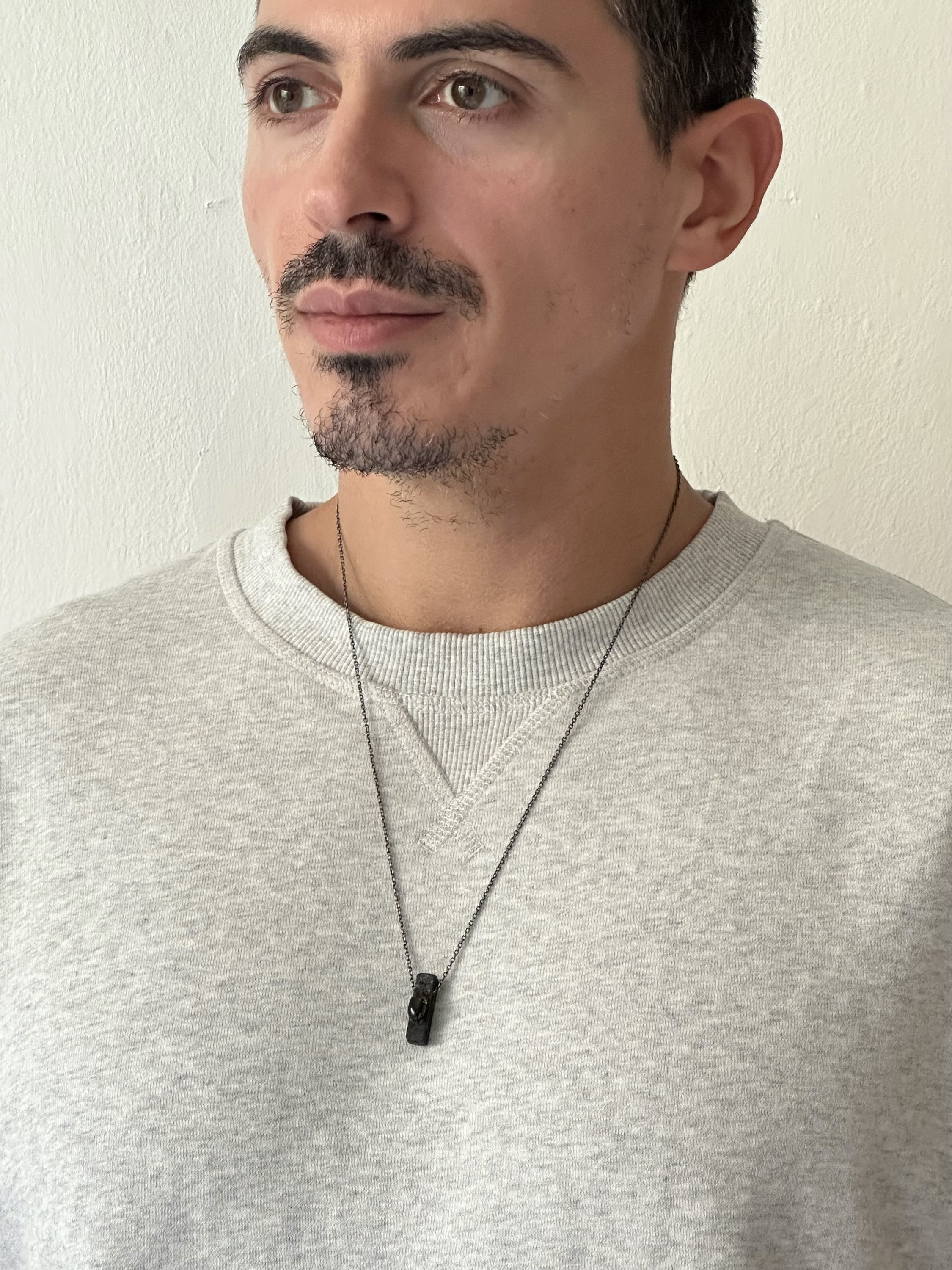 Men's Necklace Brutalist Necklace Block Necklace Bar - Etsy