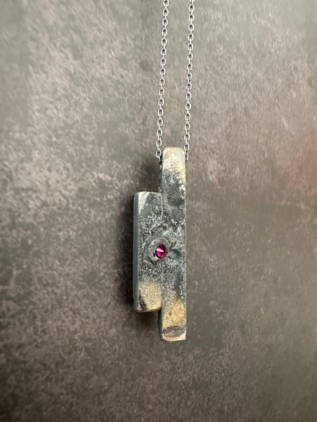 Men's Necklace, Men Bar Necklace, Men's Ruby Necklace, Statement ...