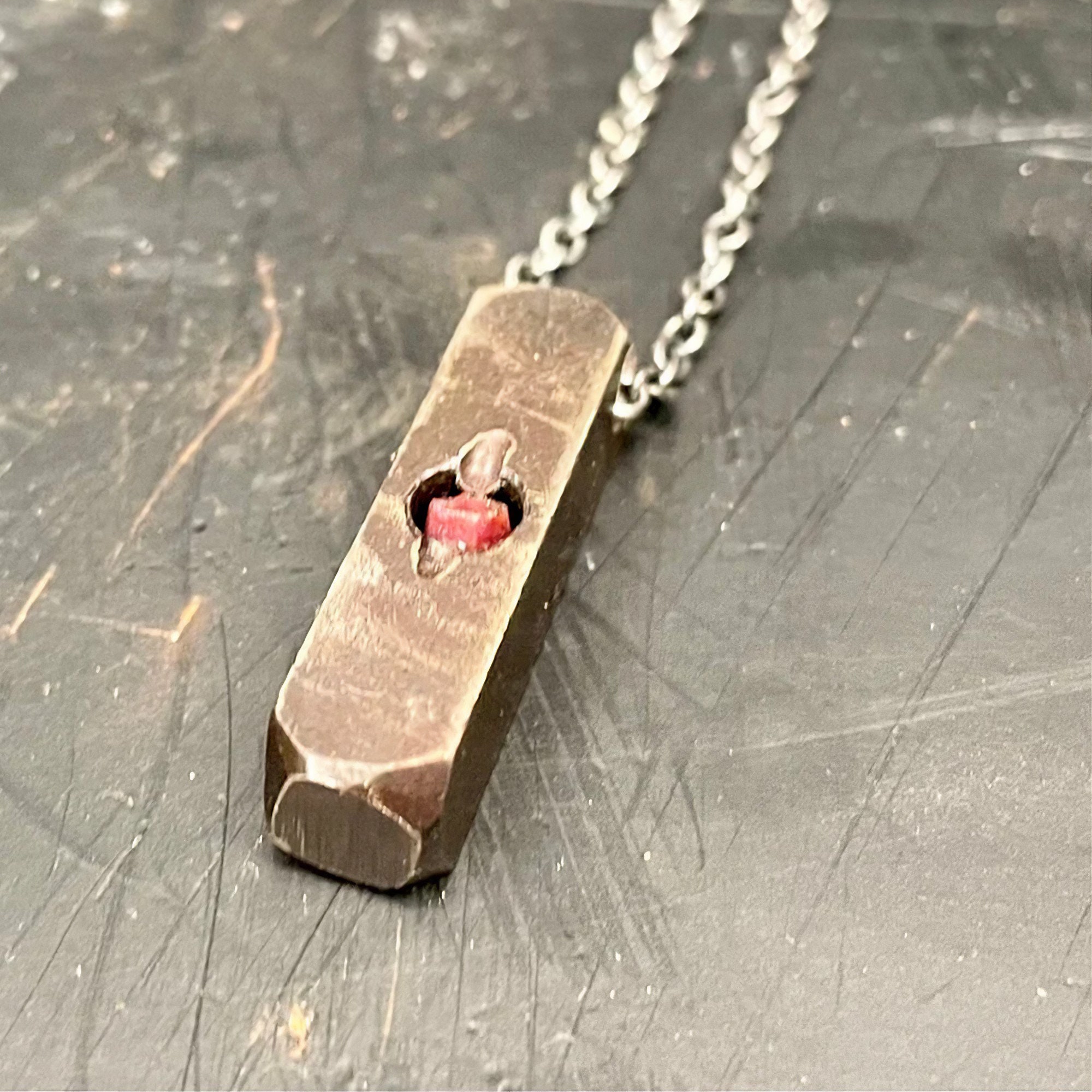 Unique Mens Necklace Men Bar Necklace Raw Ruby Pendant - Etsy