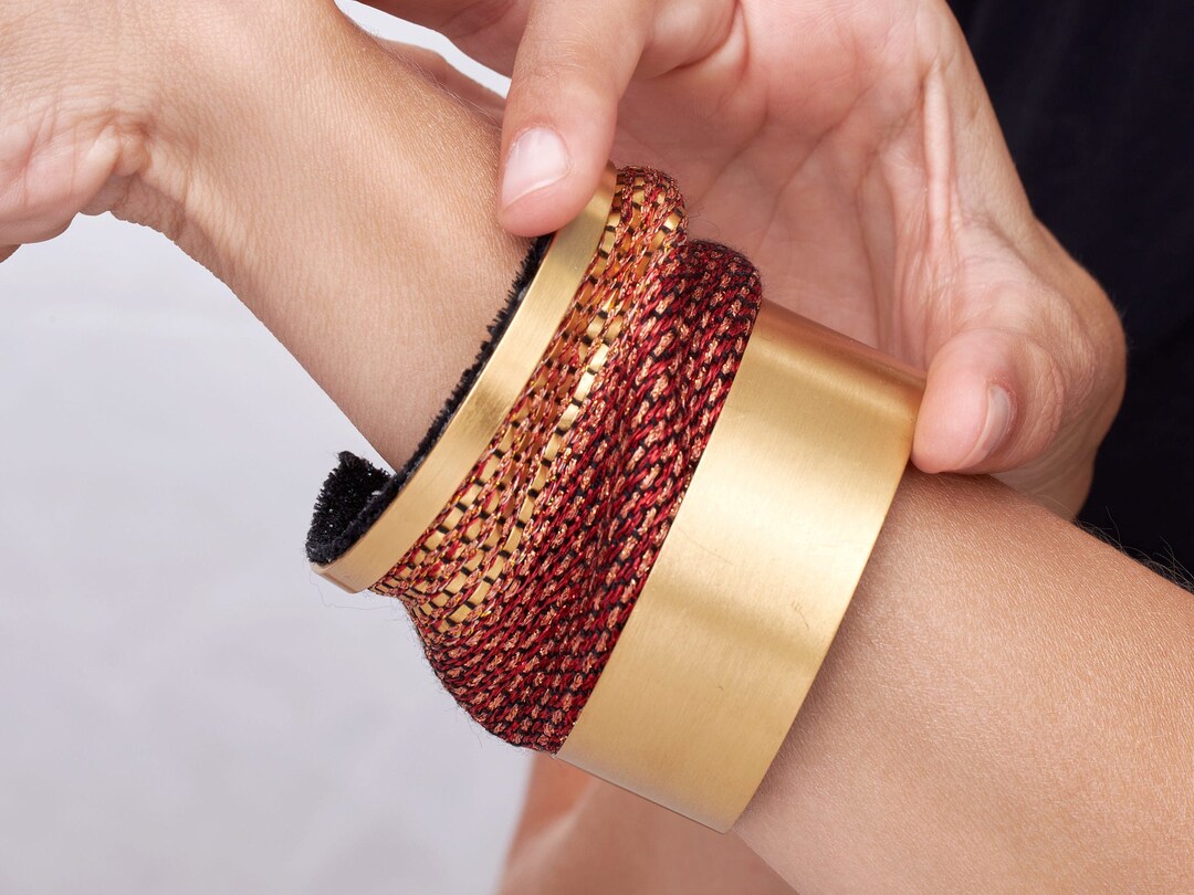 Thick Gold Cuff Bracelet, Wide Gold Bangle Bracelet, Large Bracelet ...