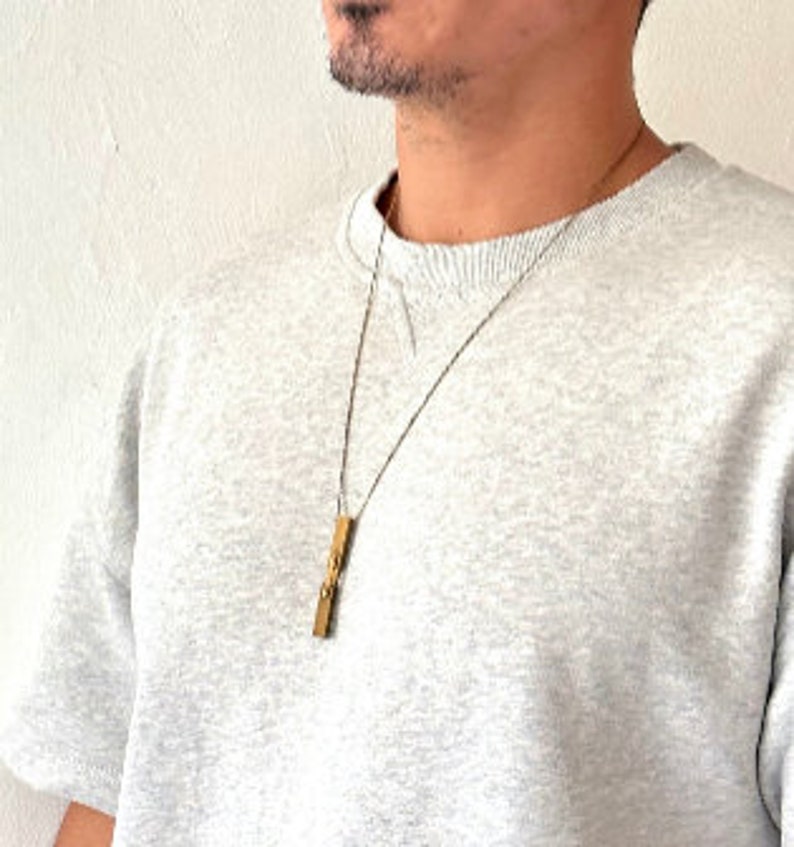 Geometric Men Jewelry, Gold Bar Necklace for Men, Artisan Jewelry ...