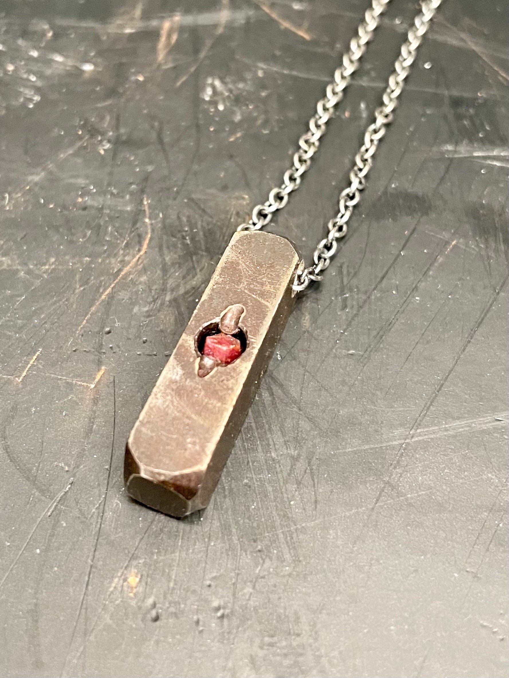 Men's Necklace Men Bar Necklace Men's Ruby Necklace - Etsy