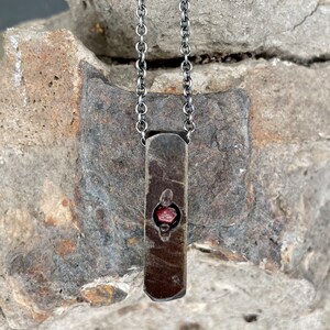 Men's Necklace, Men Bar Necklace, Men's Ruby Necklace, Raw Ruby ...