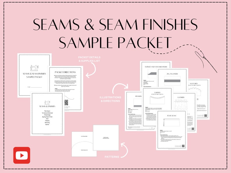 Sewing Packet (printable): Seams & Seam Finishes Sample Packet | # ...