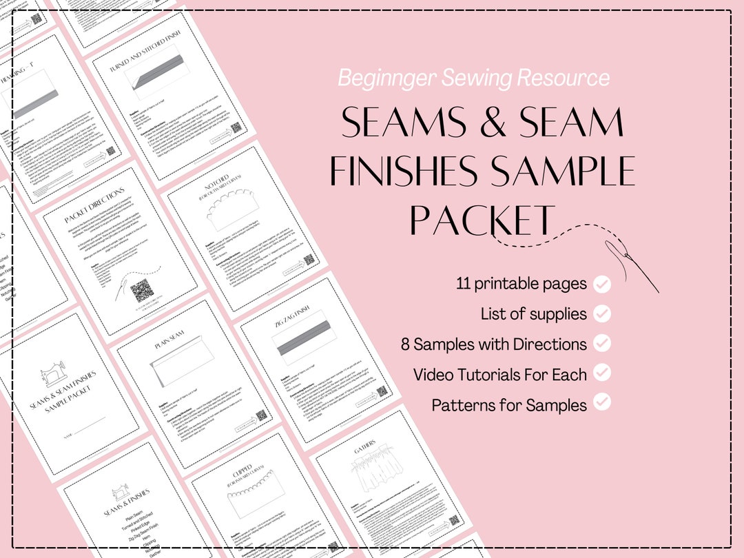Sewing Packet (printable): Seams & Seam Finishes Sample Packet | # ...