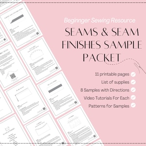 Sewing Packet (printable): Seams & Seam Finishes Sample Packet | # ...