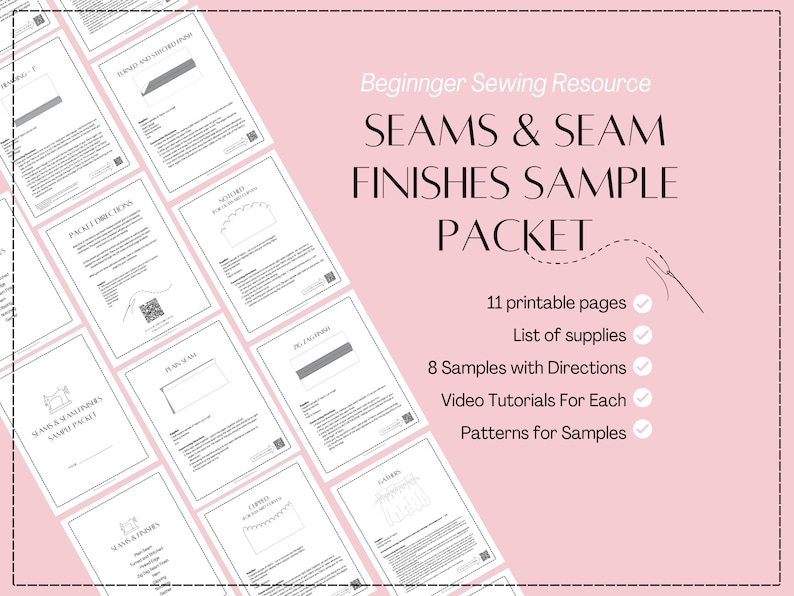 Sewing Packet (printable): Seams & Seam Finishes Sample Packet | # ...