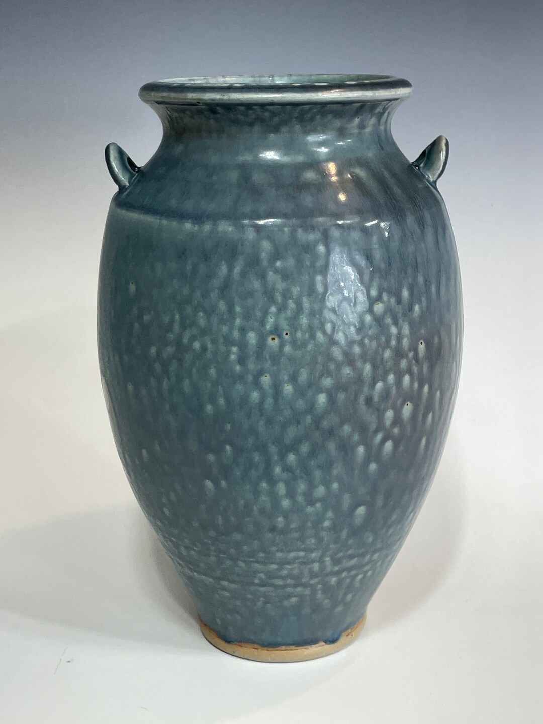 Pottery Handmade Wheel Thrown Vase. Hill Blue Over Laura's Turquoise ...