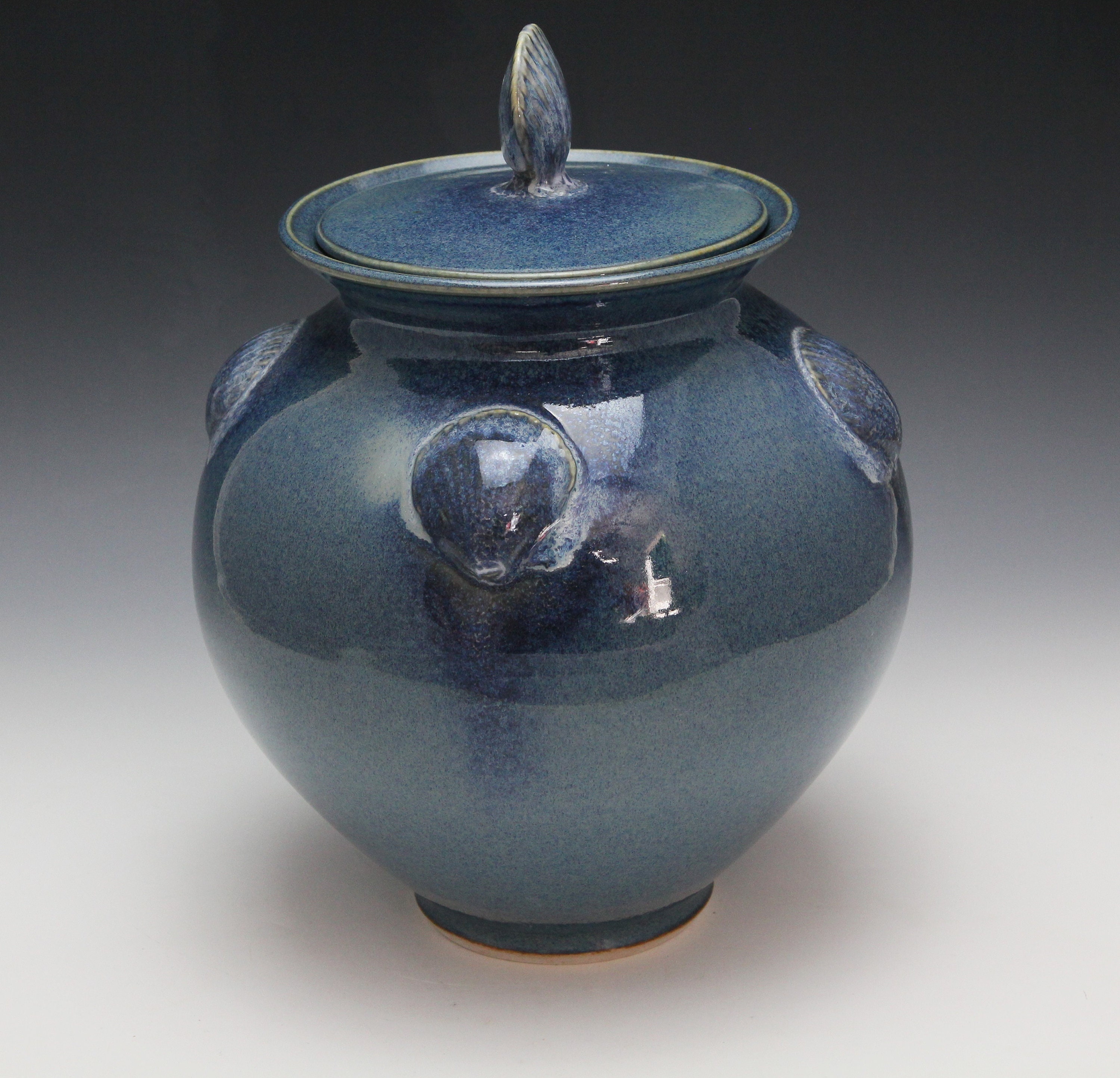 Pottery Jar/container. Featuring a Seashell Motif. Wheel Thrown Hand ...