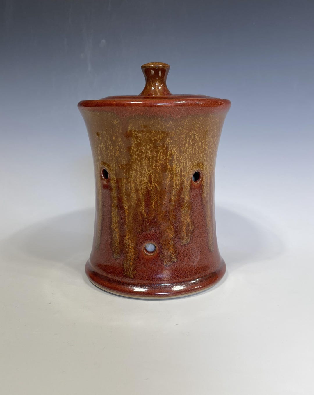 Pottery Garlic Keeper. Holds 5-6 Cloves. Wheel Thrown Hand Made 6"t X 4 ...