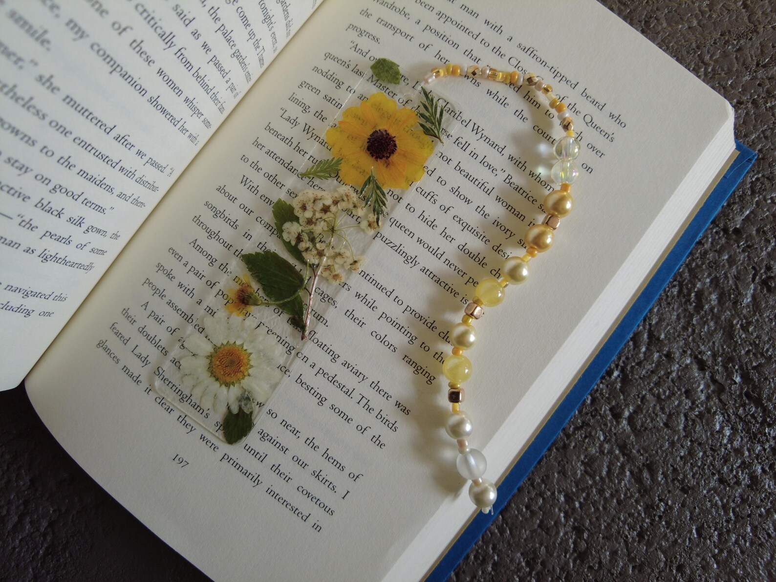 Yellow Wildflower Bookmark – Beaded, Pressed Flower, Nature Lover Gift ...