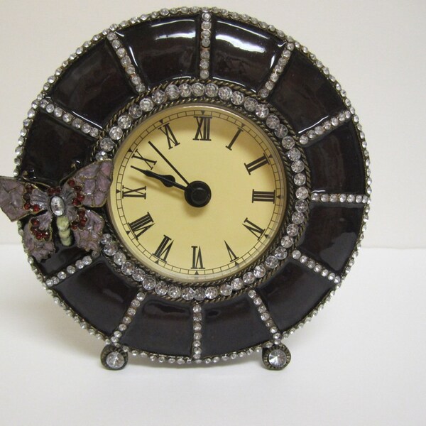 Jeweled Table Clock - Etsy
