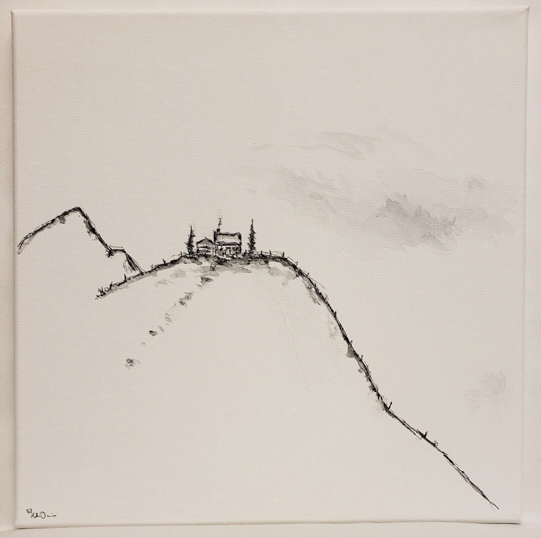 Original Modern Minimal Ink Landscape Drawing by K.a.davis - Etsy