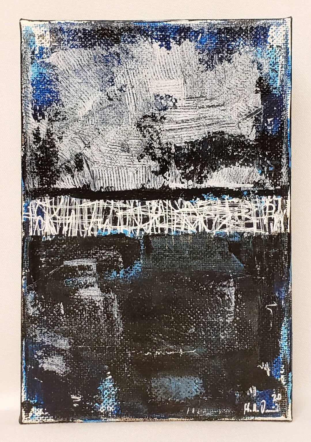 No.862 Original Abstract Modern Minimal Mini Textured Reduction ...