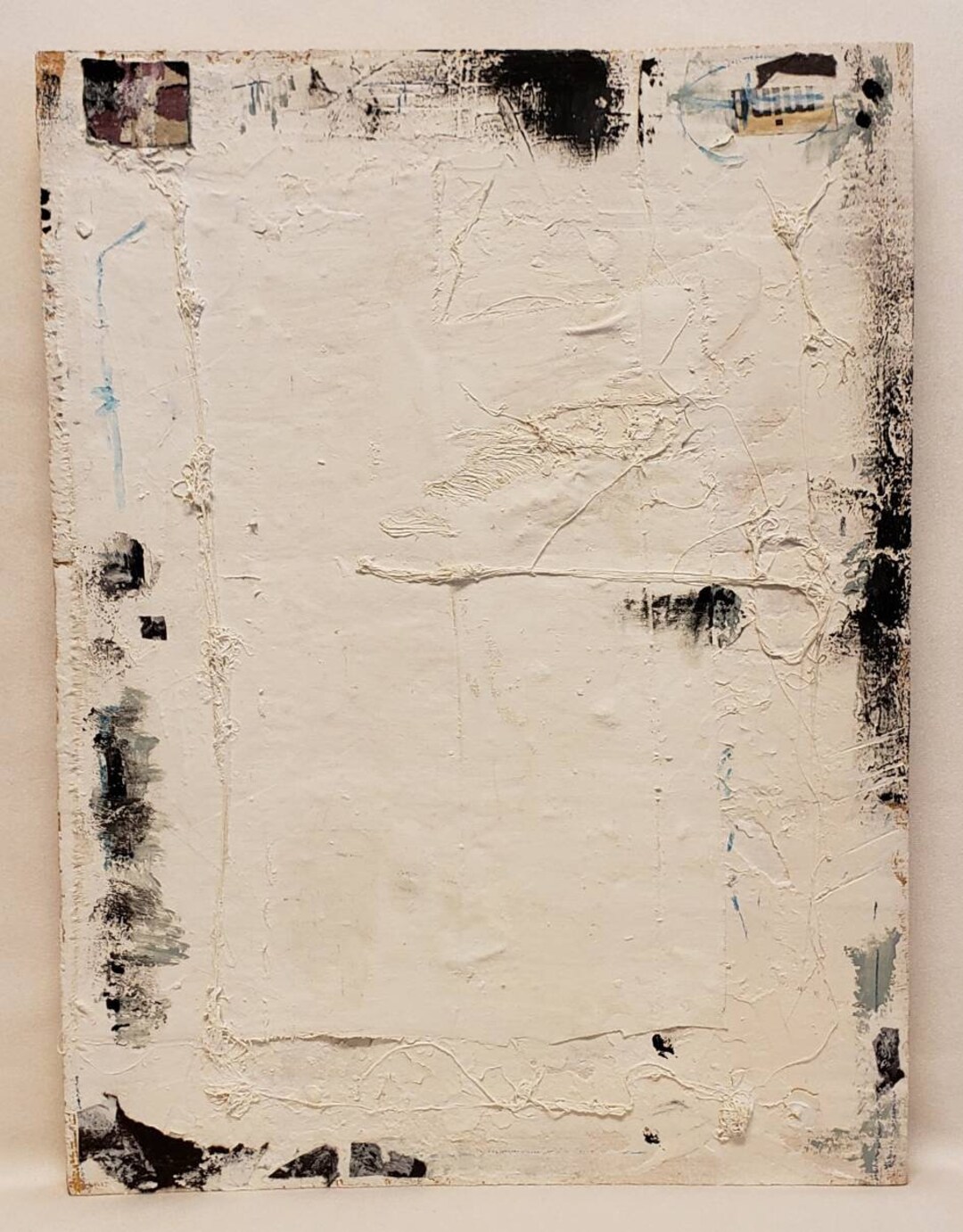 No.4 Original Abstract Minimal Textured Painting on Reclaimed Wood by K ...