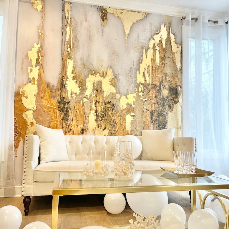 Gold Removable Wallpaper - Etsy