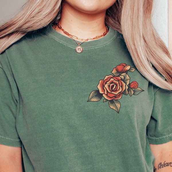 Vintage Rose Tattoo - Etsy