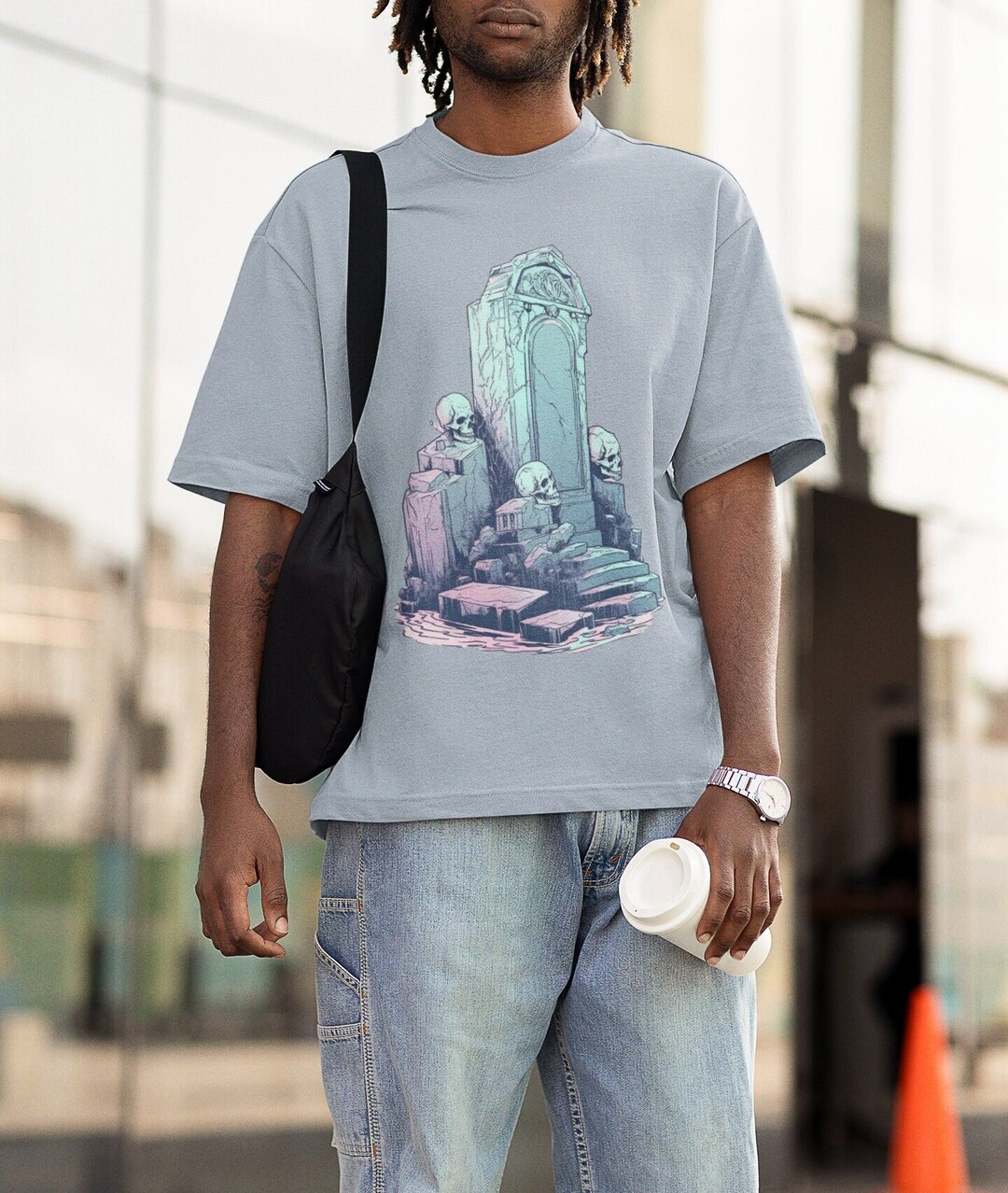 Retrowave Sinking Graveyard, Neon Alt Streetwear Clothing, Japanese ...