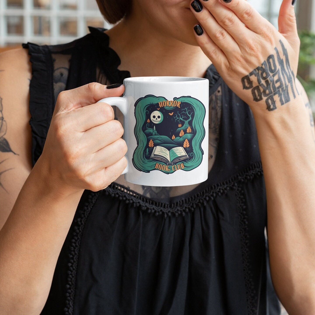 Horror Book Club Mug, Spooky Glassware, Read More Gothic Horror, Horror ...