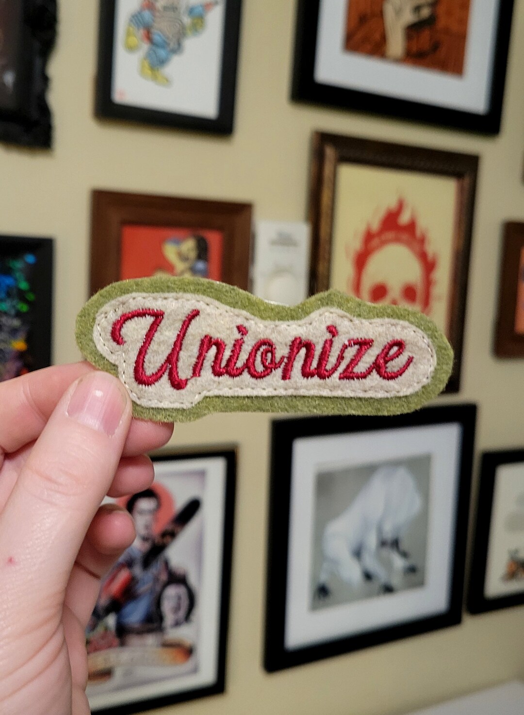 Unionize Felt Iron on Patch, Sew in Poly Felt Patch, Rockabilly Swag ...