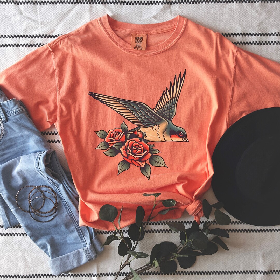 Rockabilly Sparrow Shirt, Sailor Jerry Inspired Unisex Tshirt, Free ...