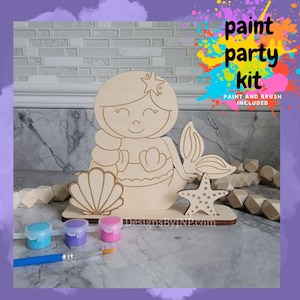 Mermaid Kid Craft Kit, Paint Party Kit Mermaid Craft Kit, Kids Paint ...