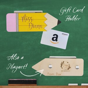 Personalized Pencil-shaped Teacher Appreciation Gift Card Holder With ...